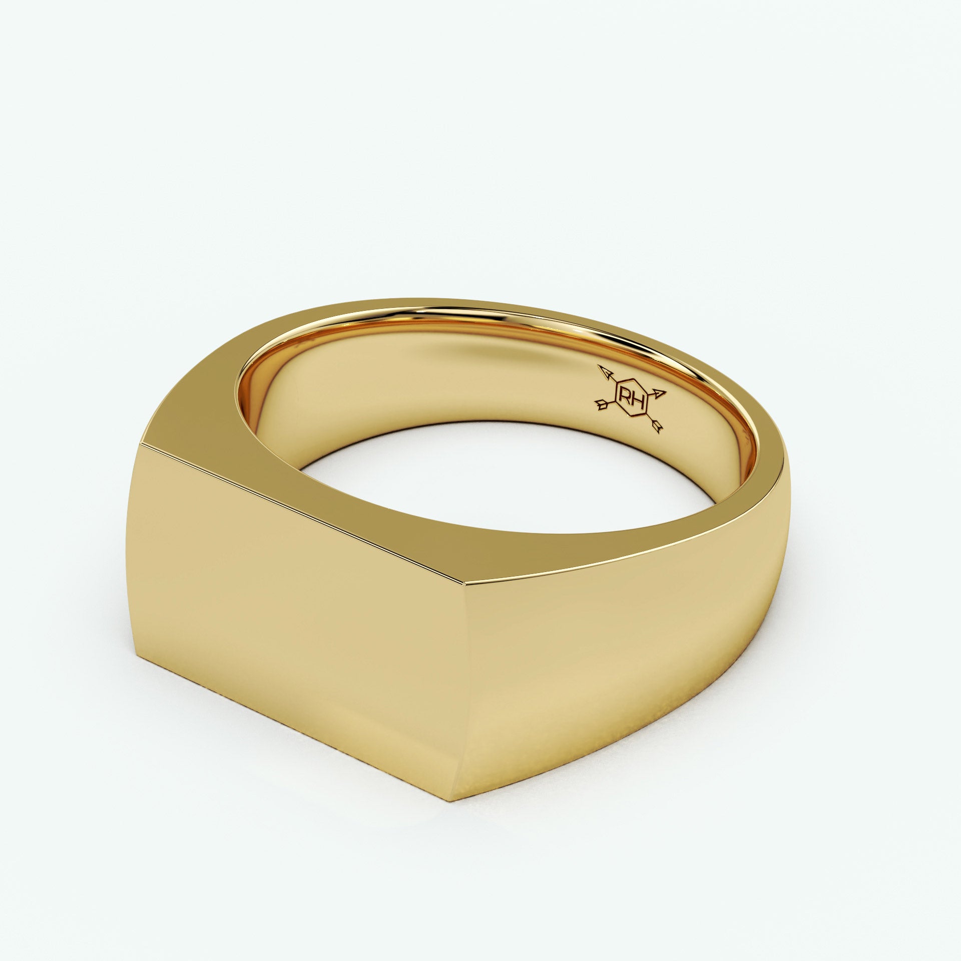 Flat Rectangle Design Men's Wedding Wide Band