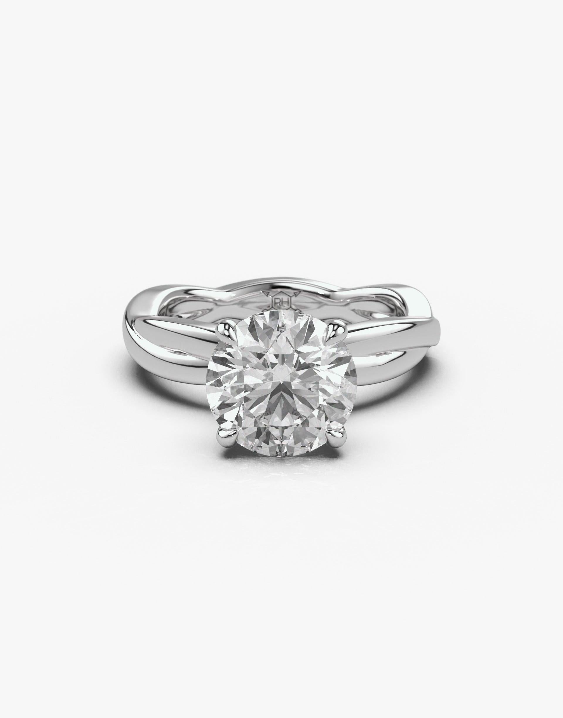 The Zafrina Half Pave Engagement Ring – Robin Hood Diamonds